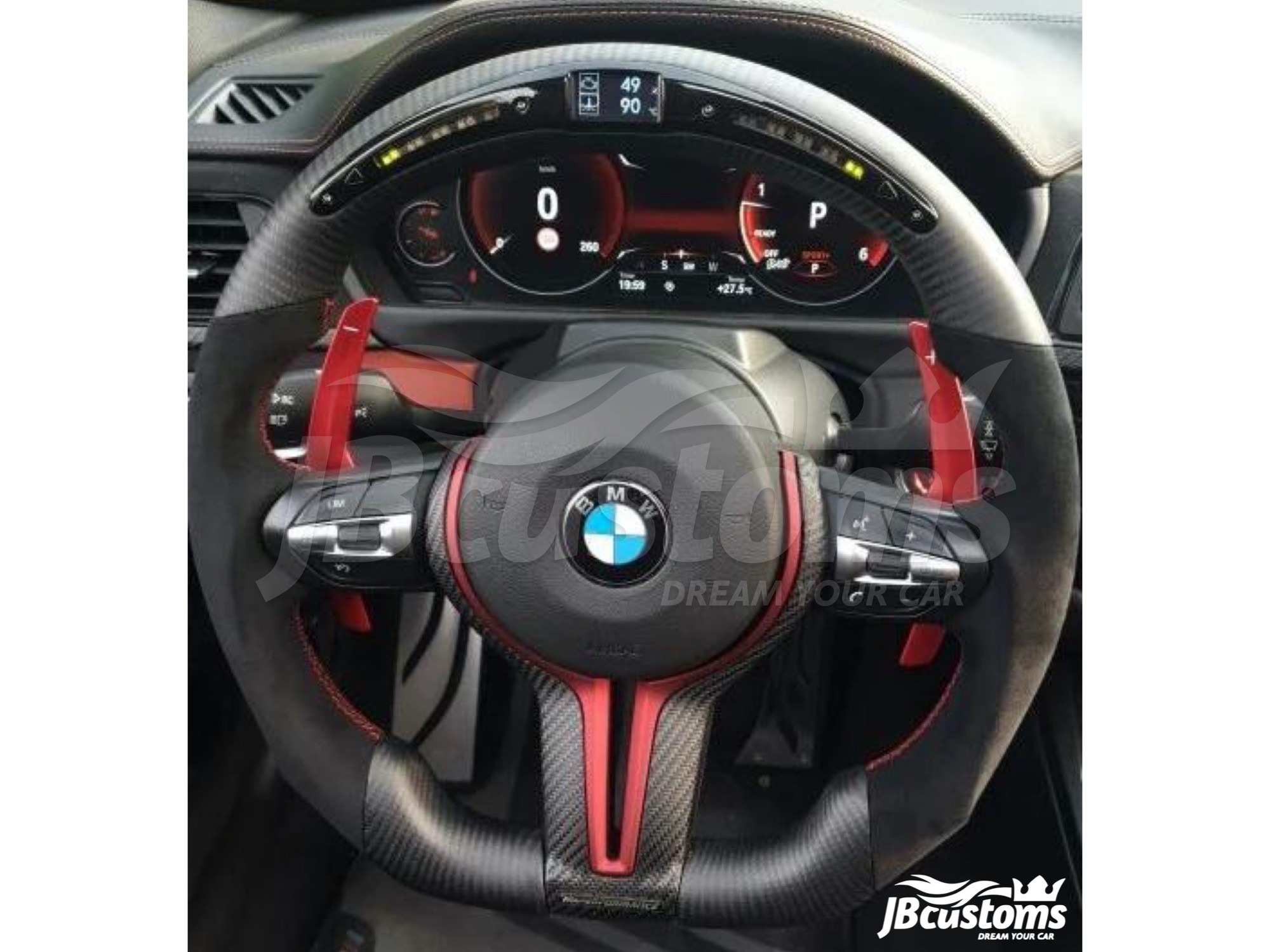 JBCustoms BMW F Series Matte Carbon Fiber Steering Wheel LED Screen JBCustoms BMW F Series Matte Carbon Fiber Steering Wheel LED Screen