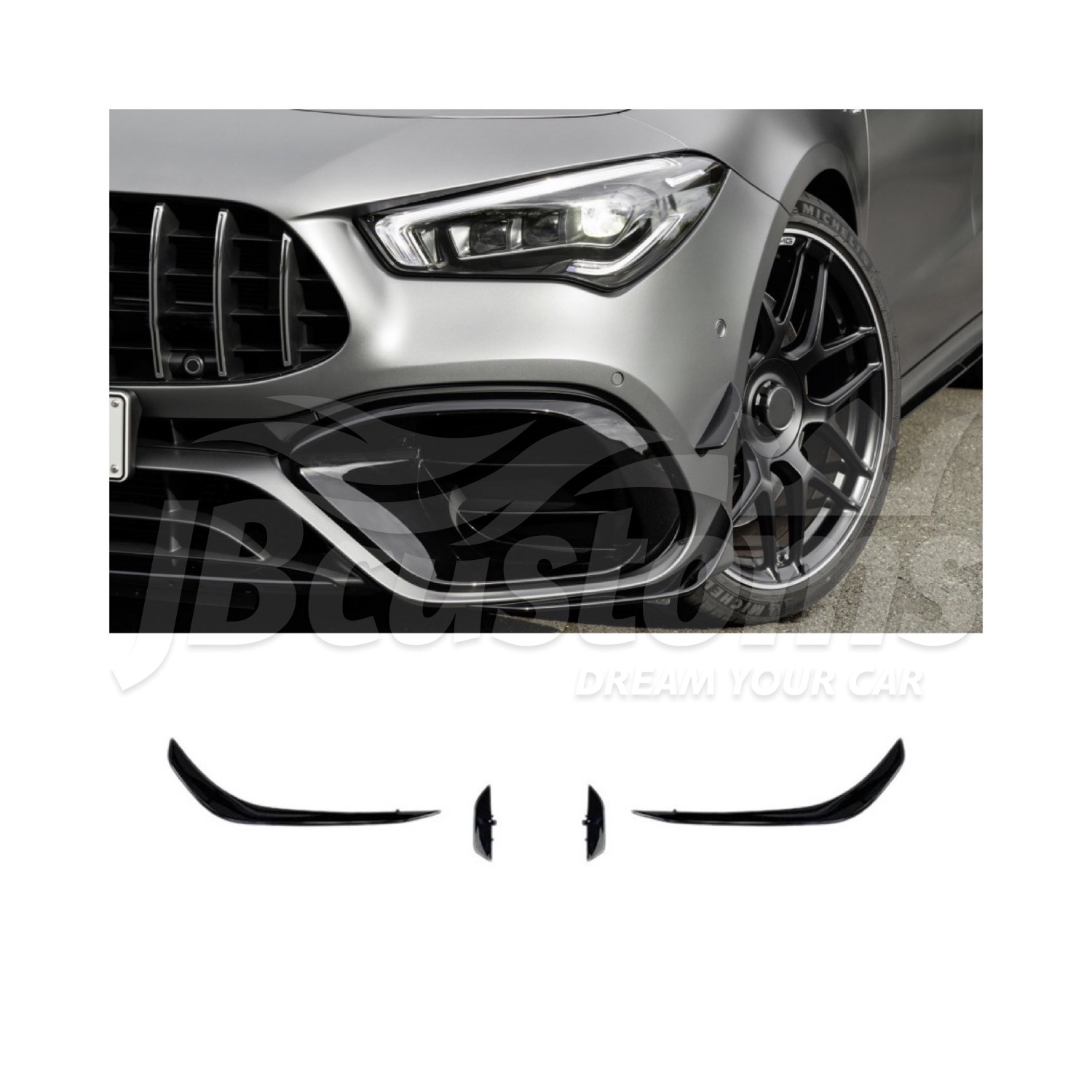JBCustoms - Aerodynamic Front Flaps Mercedes-Benz CLA 45s AMG